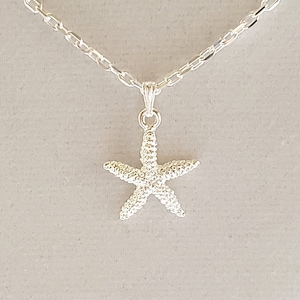 Starfish Pendant, Necklace in Textured 999 Sterling Silver Plated ...