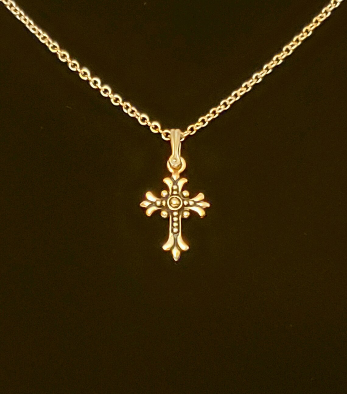Men's Antique Gold French Fleur Cross Pendant or Necklace - Etsy