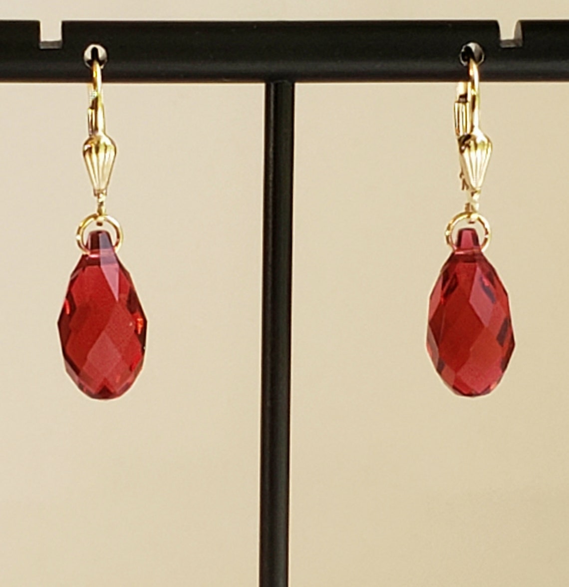 Scarlet Letter Swarovski Red Teardrop Crystal Antique 925 - Etsy