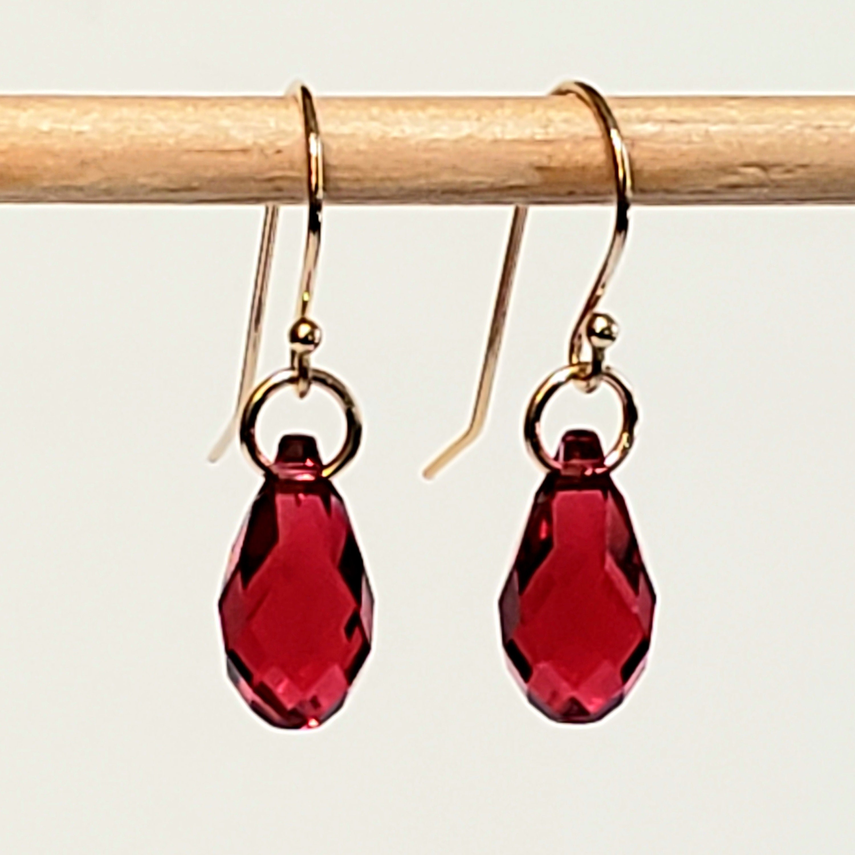 Scarlet Red Earrings in Swarovski Faceted 13mm Crystal | Etsy