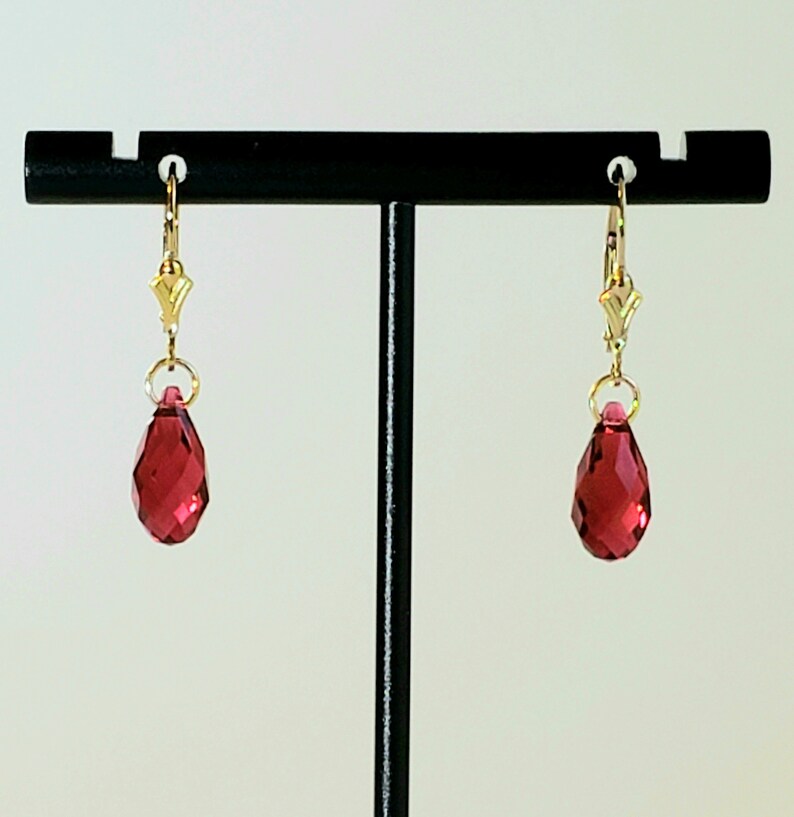 Scarlet Red Earrings in Swarovski Faceted 13mm Crystal - Etsy