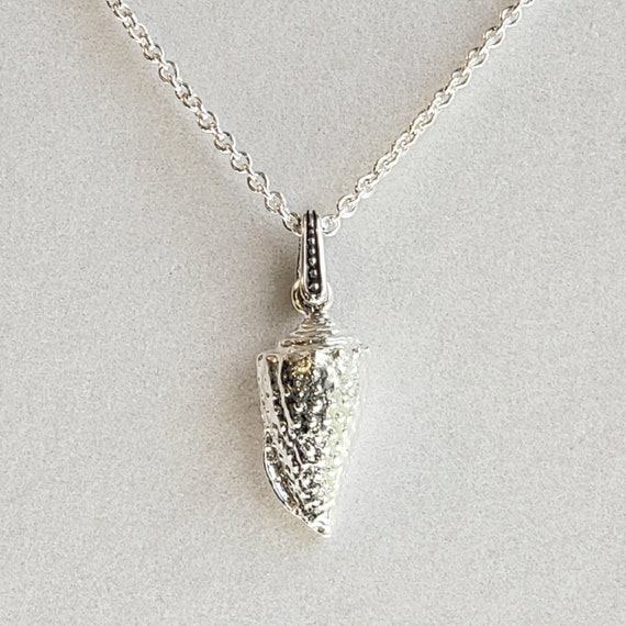 Men's Conch Seashell Pendant Necklace in 925 Sterling | Etsy
