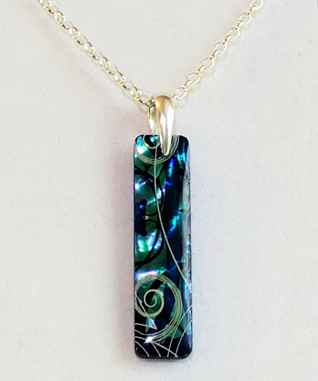 Men's Paua Shell Long Rectangular Pendant or Necklace - Etsy