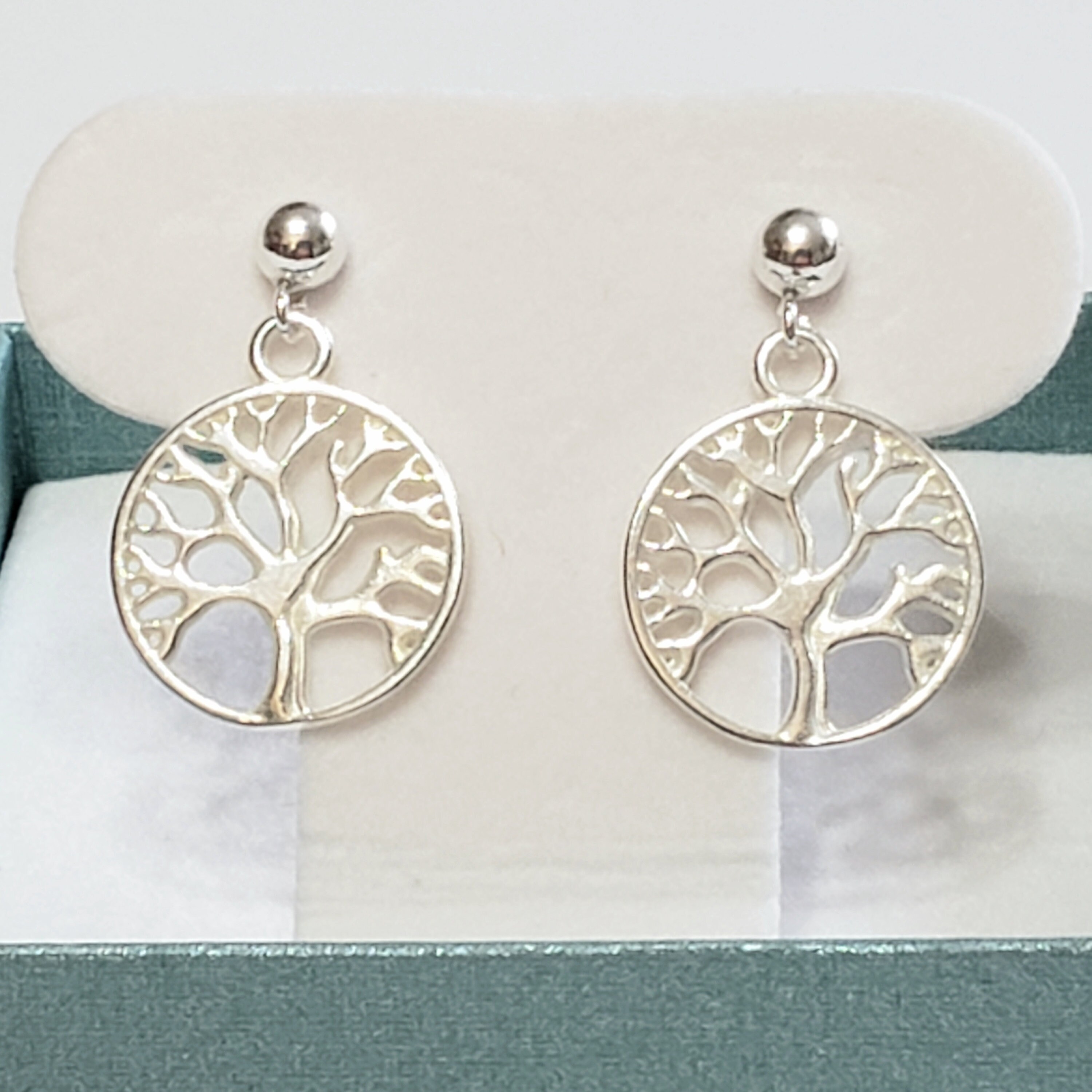 Tree of Life Earrings in 925 Sterling Silver Plated Cut-out | Etsy