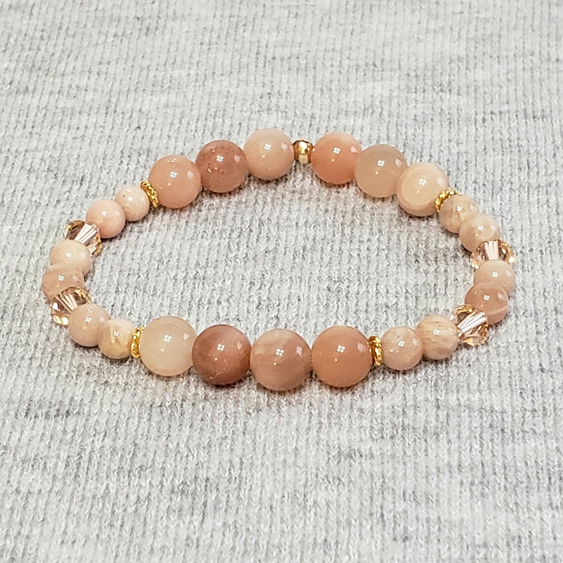 Peach Beaded Gemstone Earrings in Brown, Peach, Pink, Cream Shades ...
