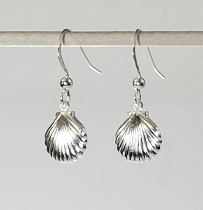 925 Sterling Silver Scallop Shell Earrings With 925 Sterling - Etsy