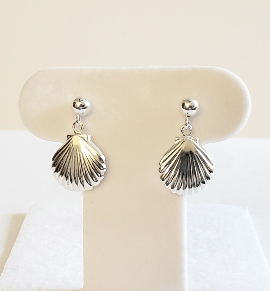 925 Sterling Silver Small Scallop Shell Earrings With 925 Sterling Silver Posts/studs With 3mm ...