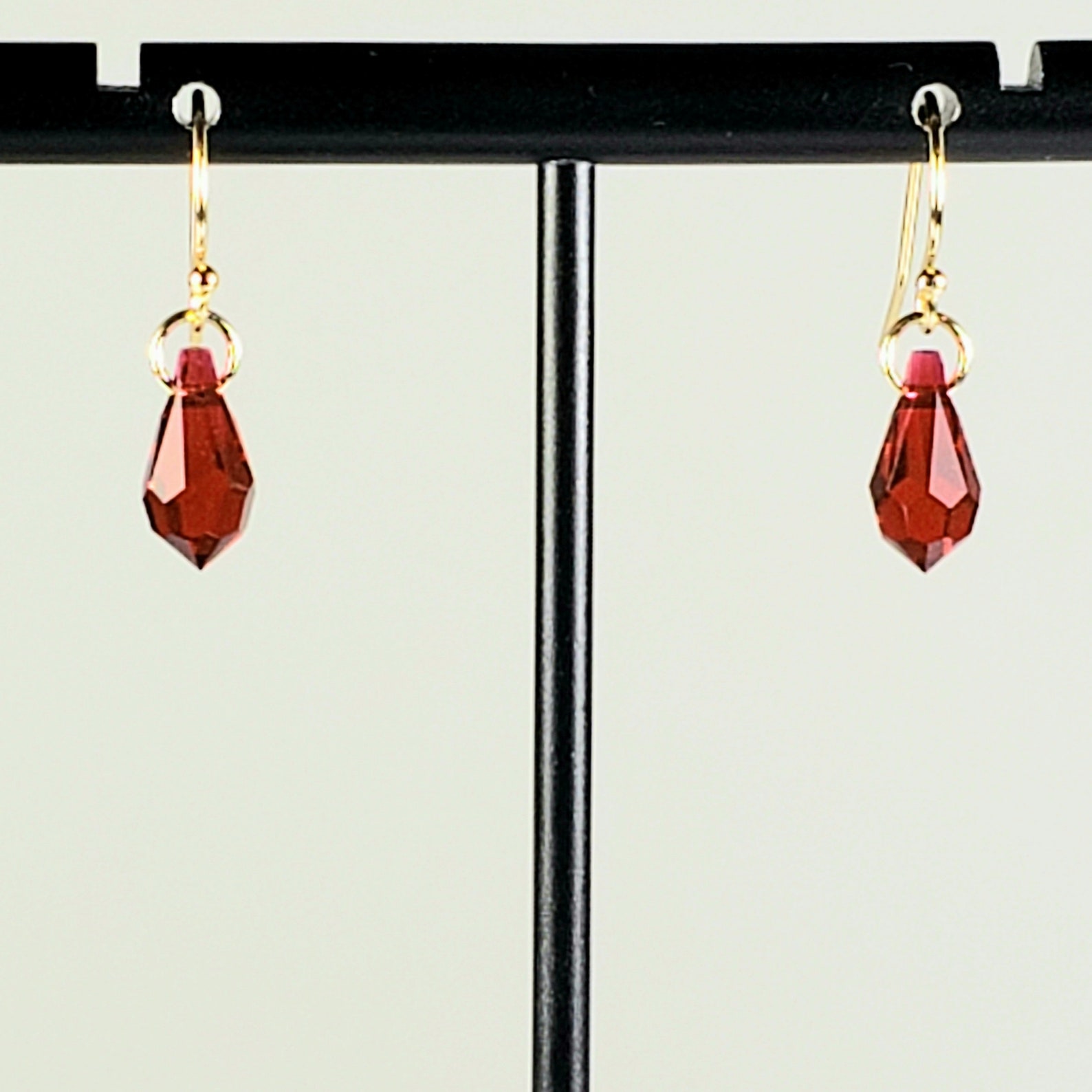 Scarlet Red Earrings in Swarovski Faceted 13mm Crystal | Etsy
