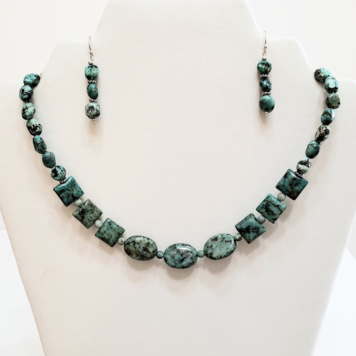 African Turquoise Jasper Beaded Gemstone Stretch Double | Etsy