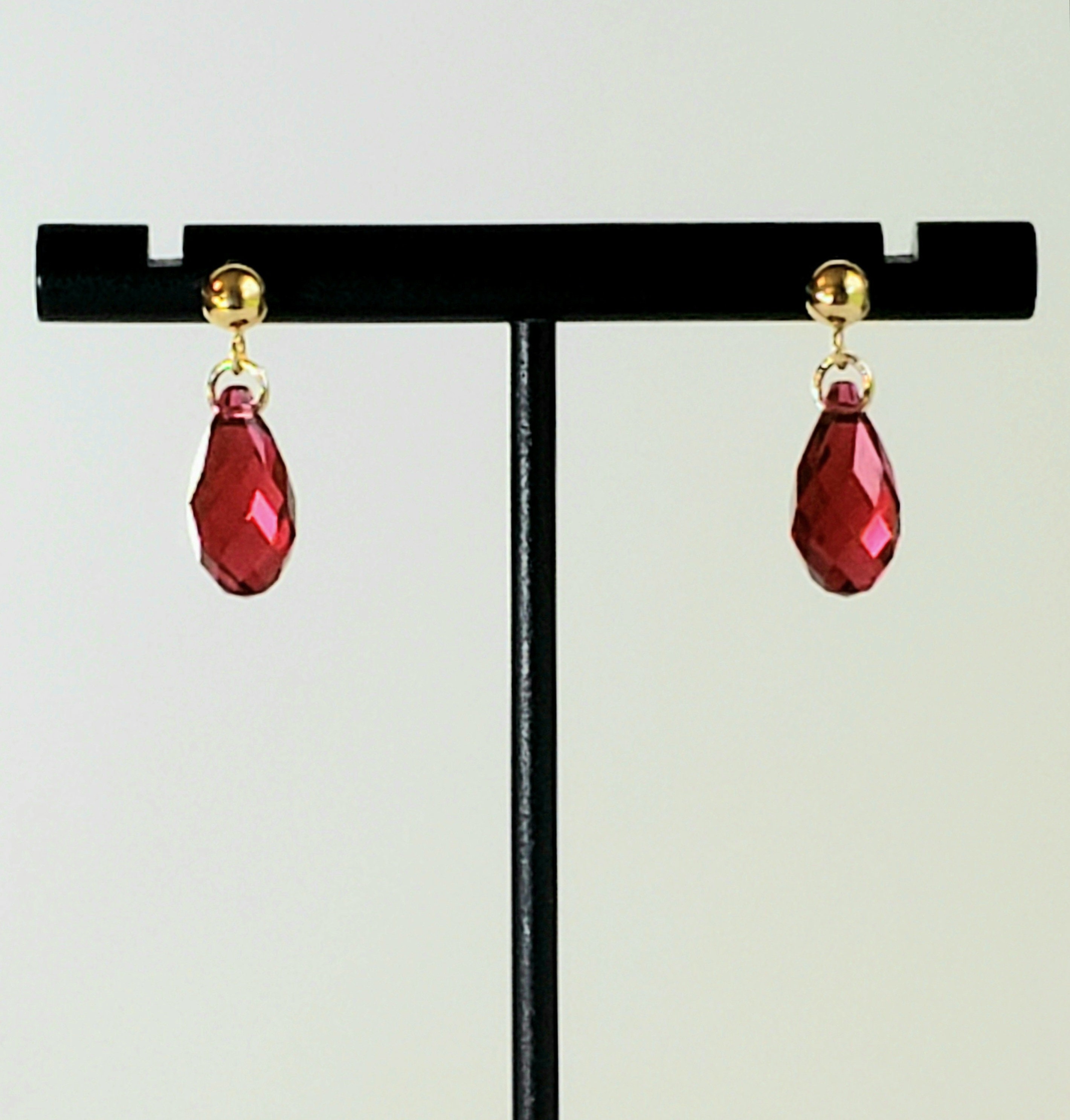 Scarlet Red Earrings in Swarovski Faceted 13mm Crystal Teardrop ...