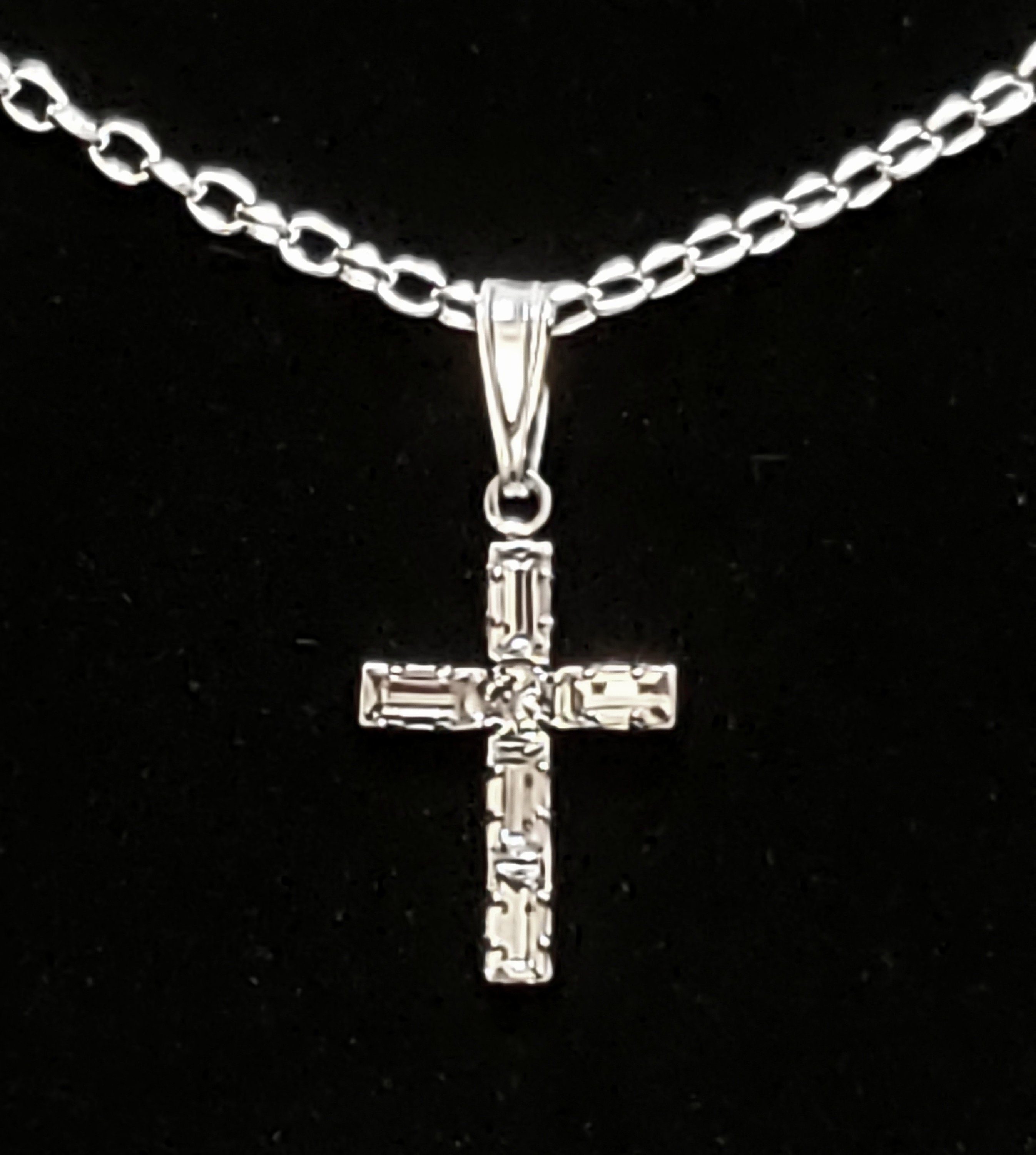 Men's 925 Sterling Silver Open Cut Small Cross Pendant | Etsy