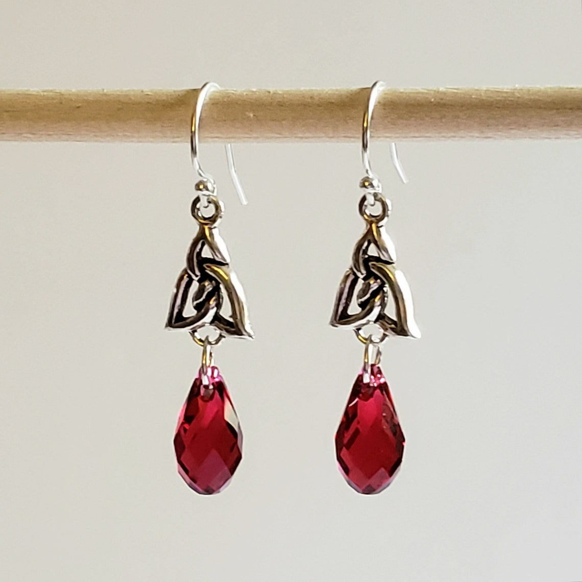 Scarlet Letter Swarovski Red Teardrop Crystal Antique 925 - Etsy