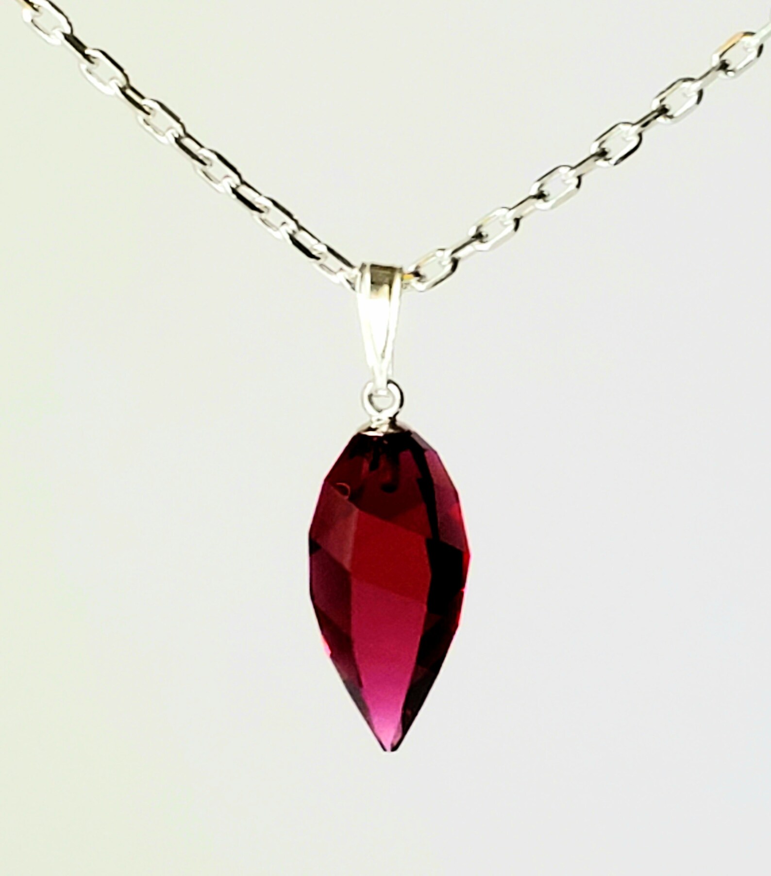 Ruby Pendant Necklace in Swarovski Twist Crystal in Ruby | Etsy