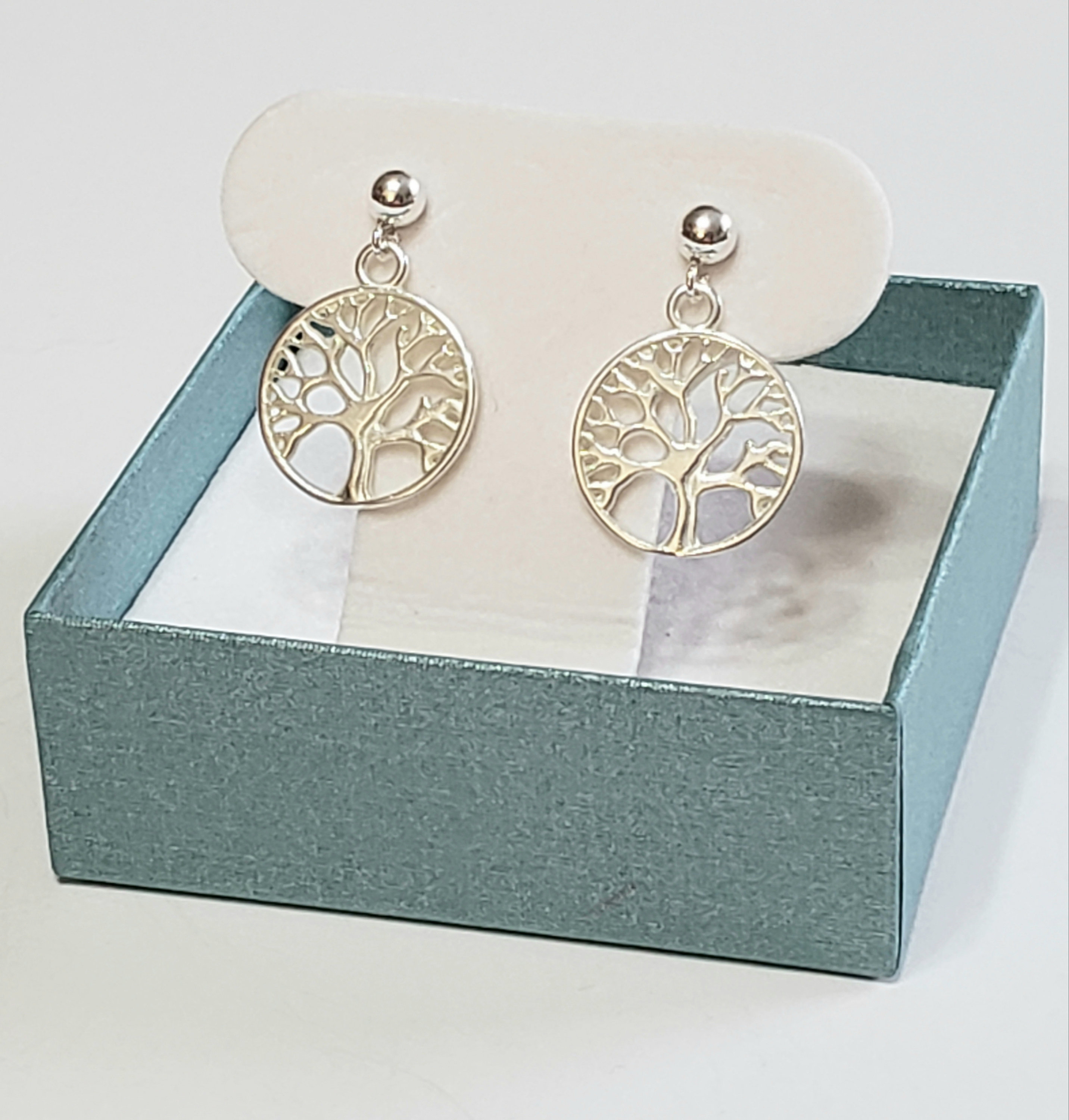 Tree of Life Earrings in 925 Sterling Silver Plated Cut-out | Etsy