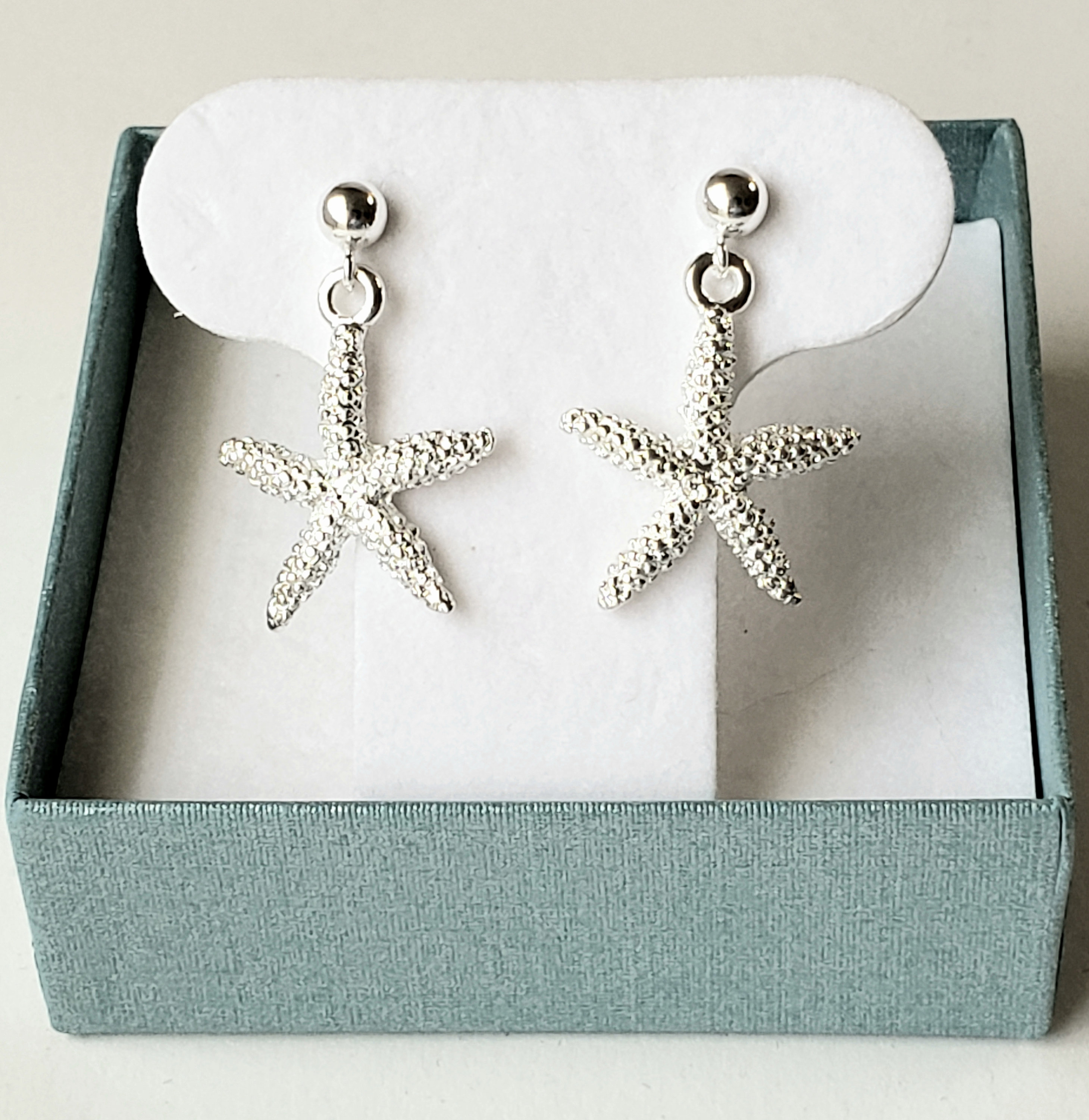 Starfish Earrings in 999 Sterling Silver Plated Nickel-Free | Etsy
