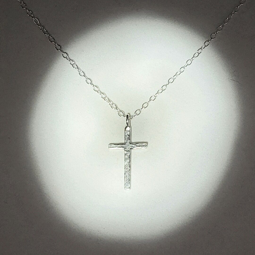 Hammered Silver Cross Pendant or Necklace in Antique Silver - Etsy