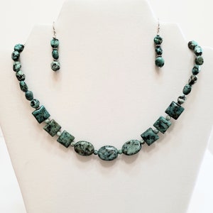 African Turquoise Jasper Square Round Beaded Gemstone - Etsy