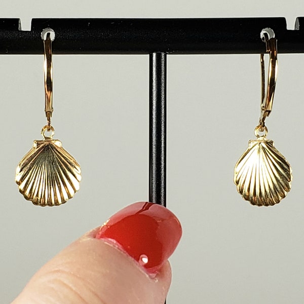 Gold Shell Earrings - Etsy