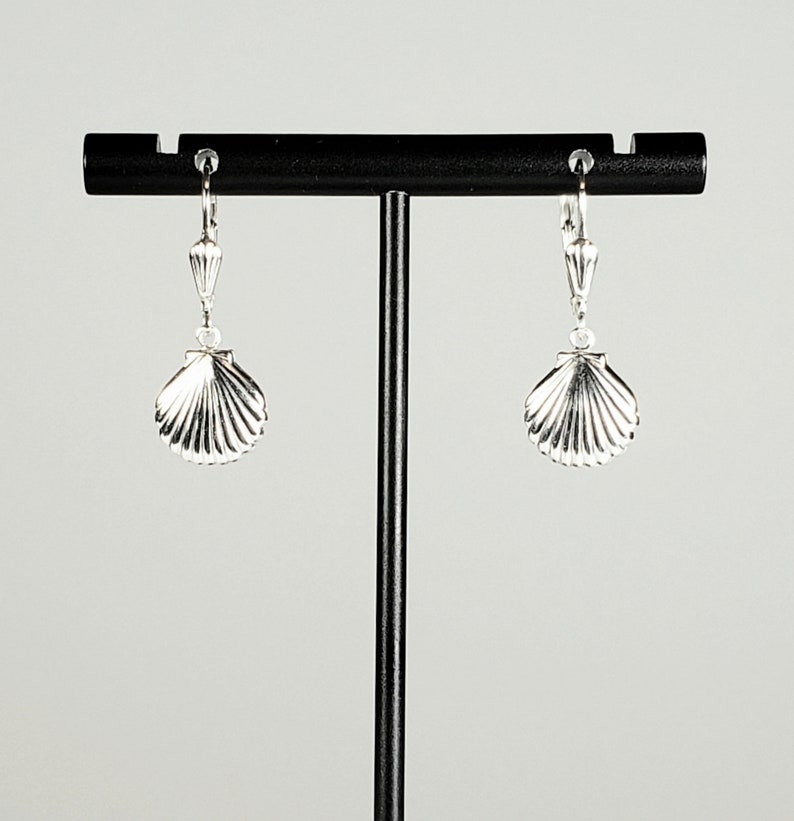 925 Sterling Silver Scallop Shell Earrings With 925 Sterling - Etsy