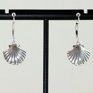 925 Sterling Silver Scallop Shell Earrings With 925 Sterling - Etsy