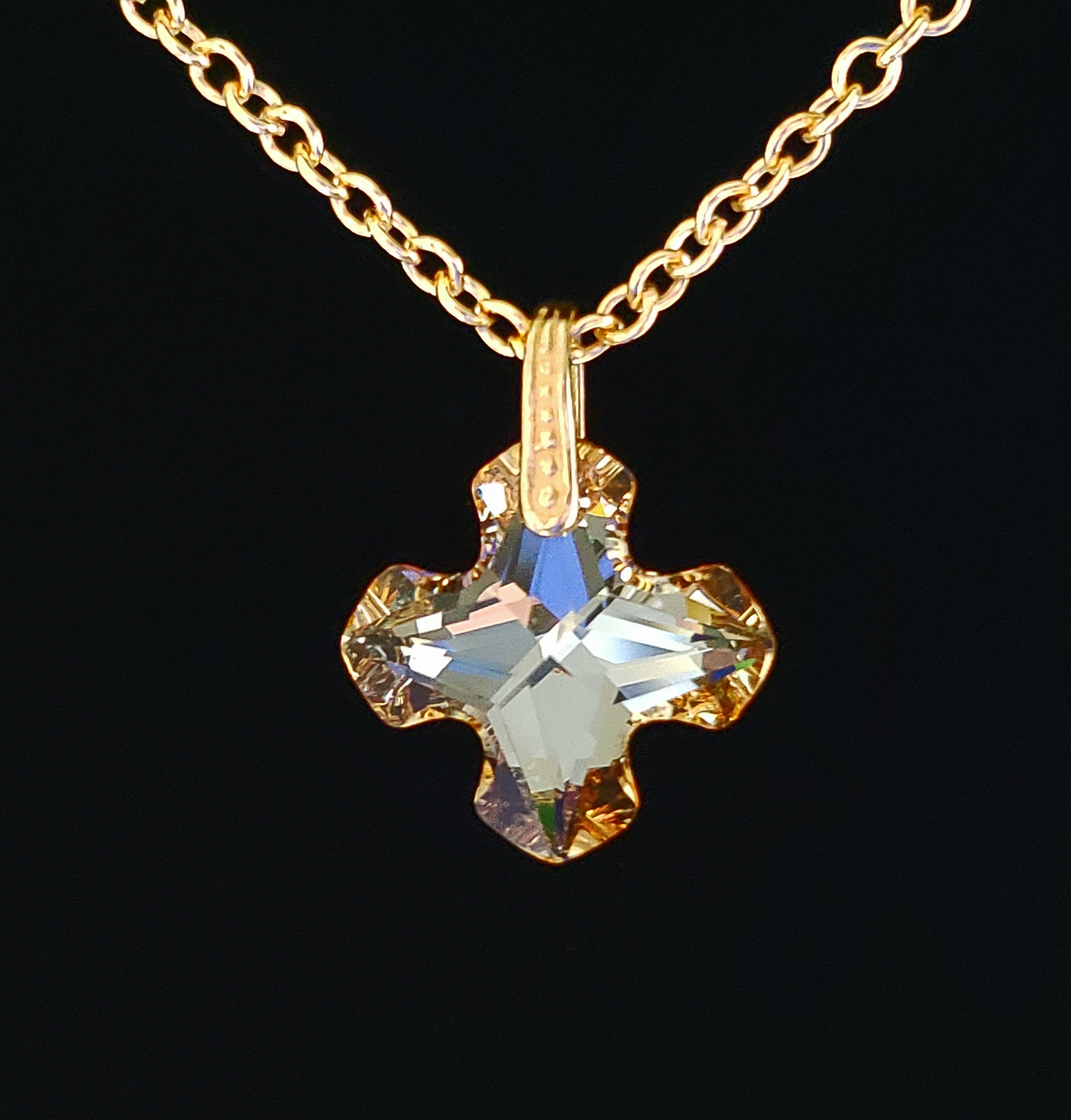 Men's Gold Greek Cross Pendant or Necklace in Swarovski | Etsy