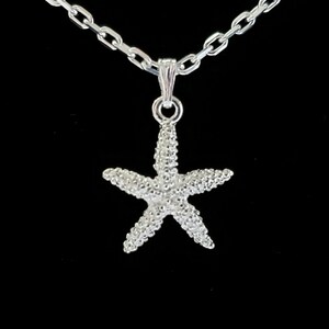 Starfish Pendant, Necklace in Textured 999 Sterling Silver Plated ...