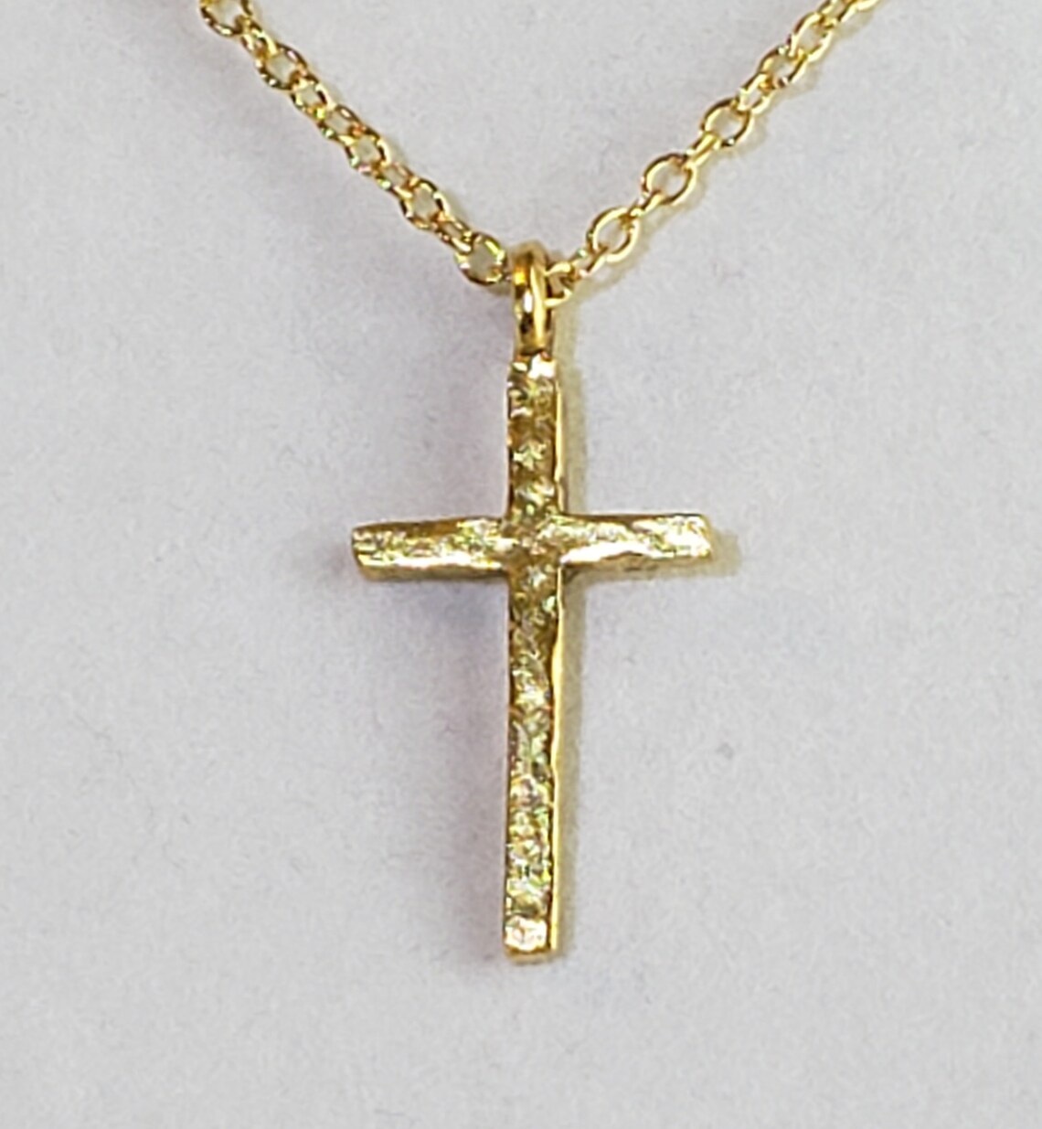 Antique Gold Small Classic Cross Pendant, or Necklace in 14K Gold ...