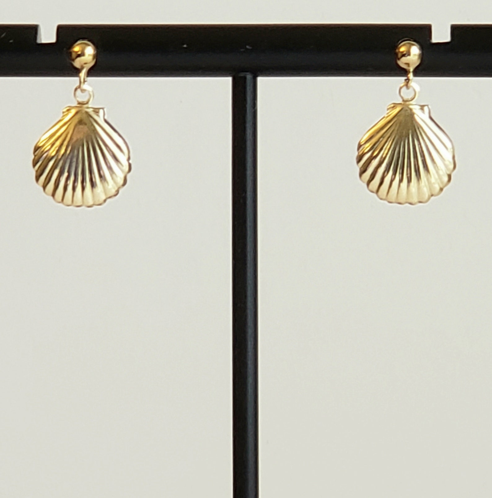 925 Sterling Silver Scallop Shell Earrings With 925 Sterling - Etsy