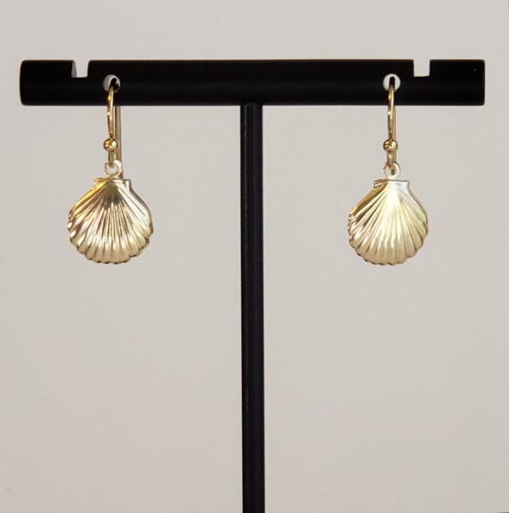 14K Gold Filled Scallop Shell Earrings With Exquisite - Etsy