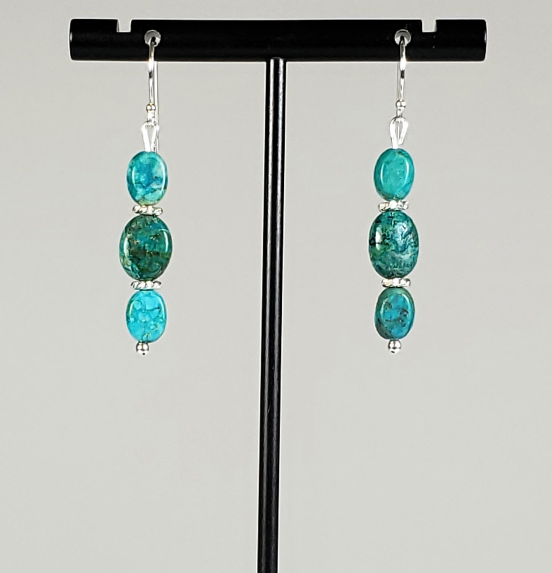 Teal Earrings With 2 Teal Color Cultured tahitian - Etsy