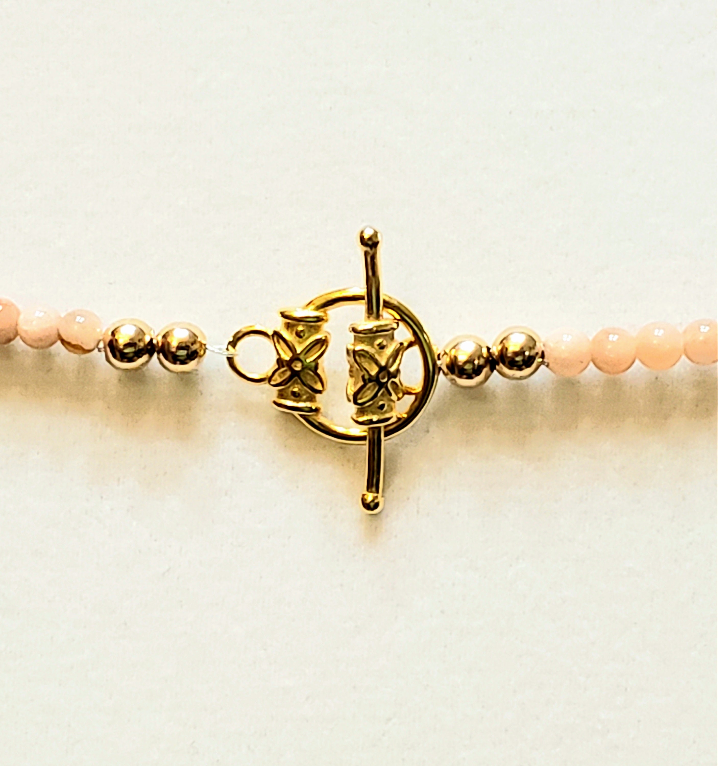 Sunstone Beaded Gemstone 2 Piece Jewelry Set in Peach and | Etsy