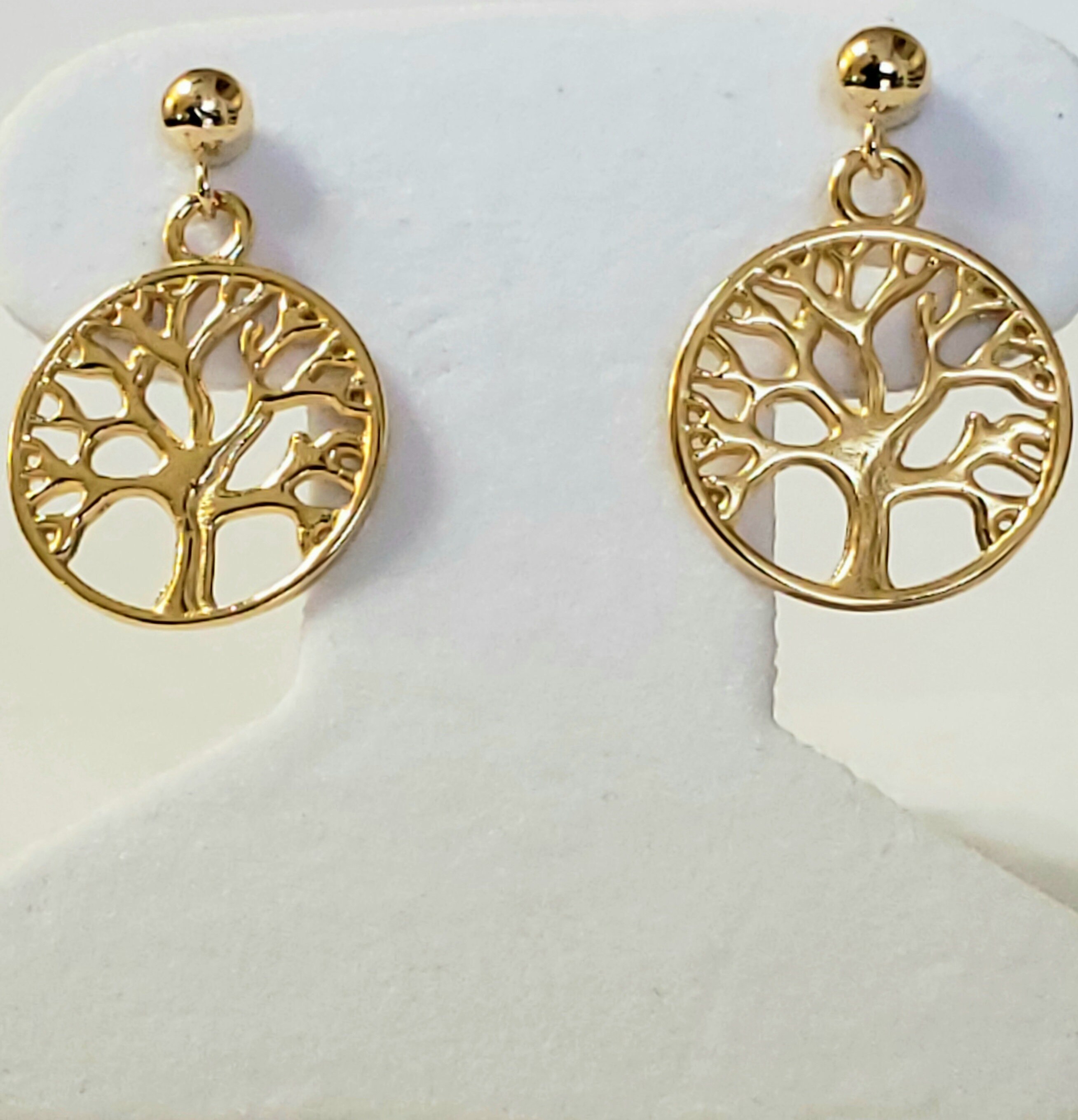 Tree of Life Earrings in 925 Sterling Silver Plated Cut-out | Etsy