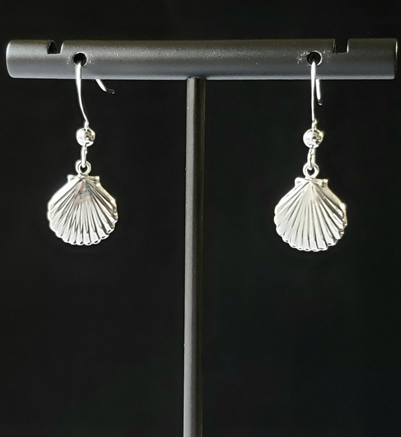 925 Sterling Silver Scallop Shell Earrings With 925 Sterling - Etsy