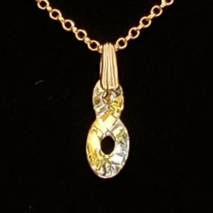 Infinity Pendant, Necklace in Swarovski Faceted White AB Crystal With ...