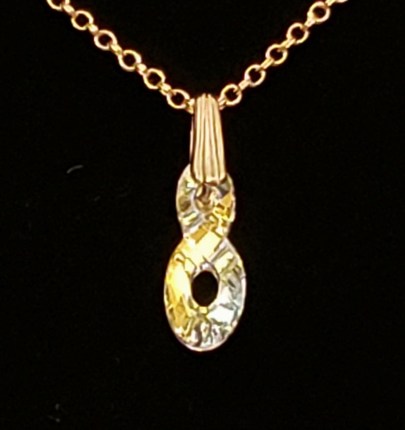 Infinity Pendant Necklace in Swarovski Faceted White AB - Etsy
