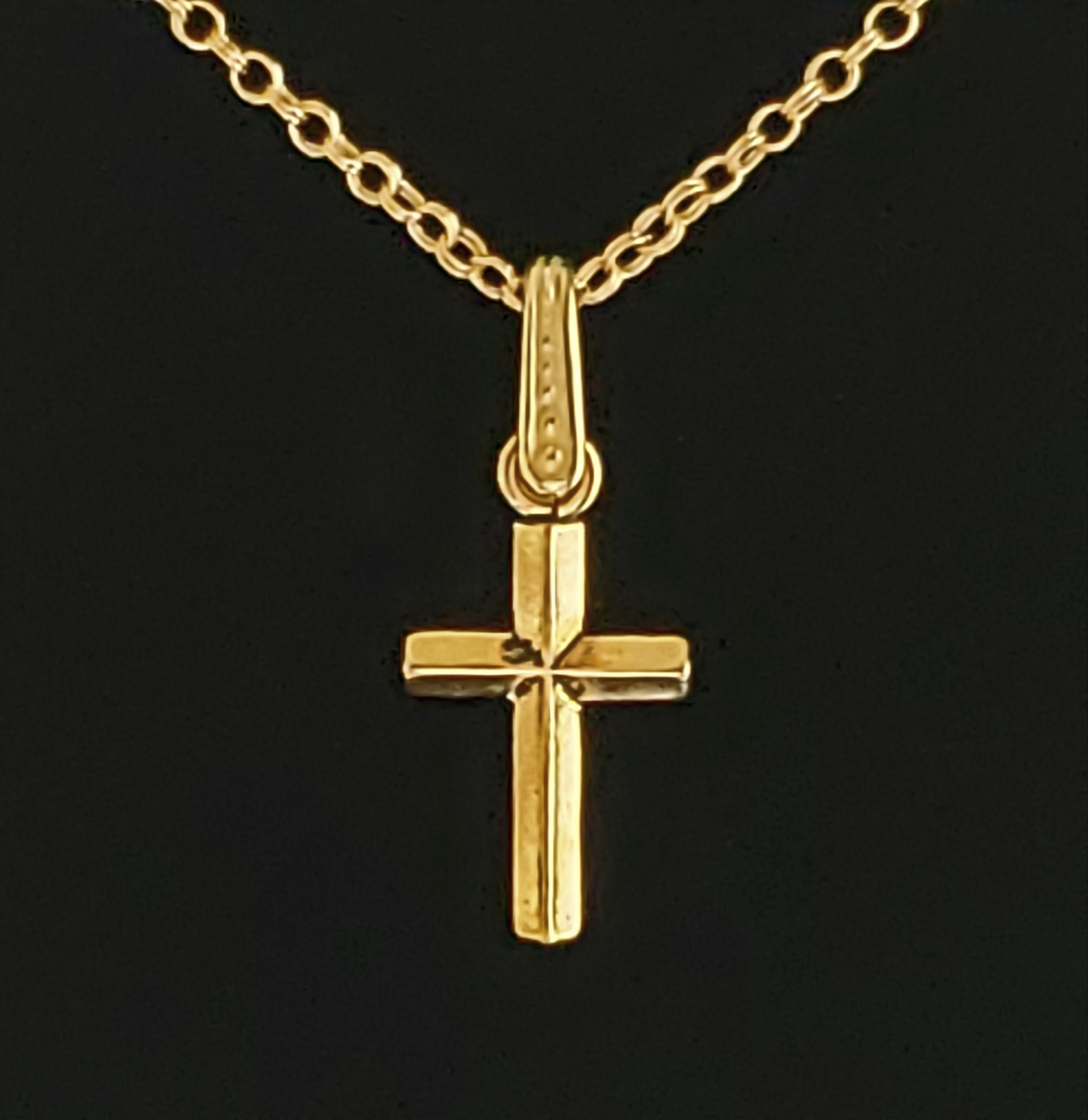 Men's Antique Gold French Fleur Cross Pendant, or Necklace in Gold ...