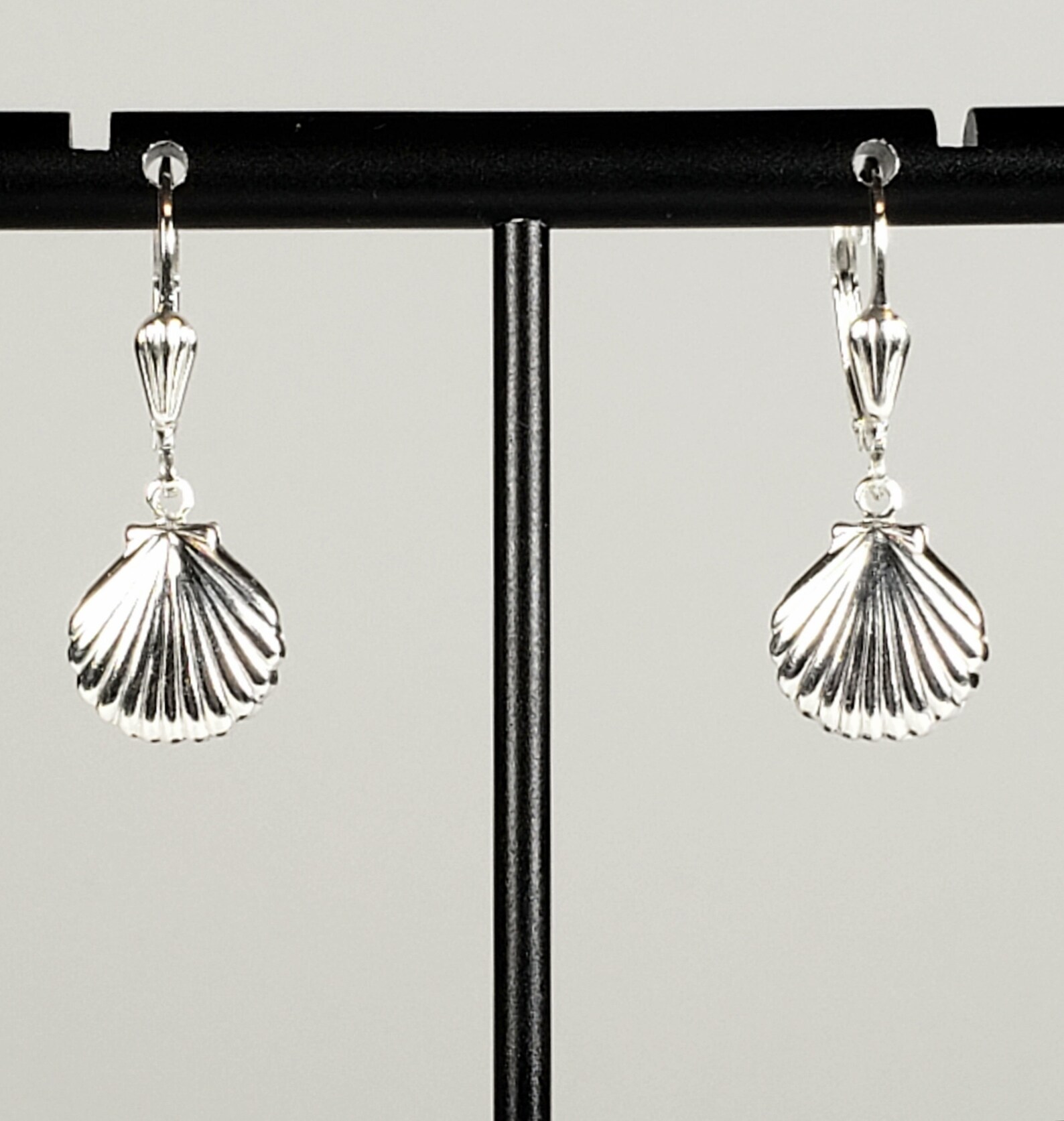 925 Sterling Silver Scallop Shell Earrings With 925 Sterling - Etsy