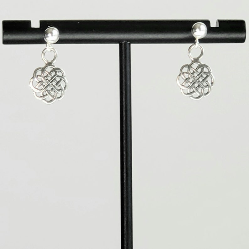 Antique 925 Sterling Silver Cut-out Celtic Knot Earrings With - Etsy