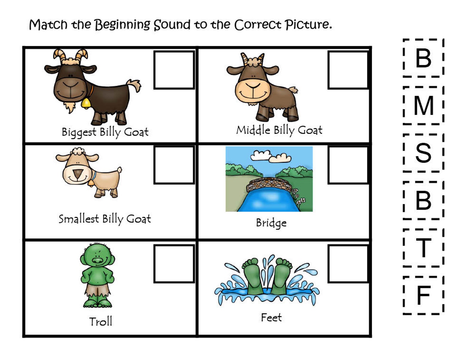 Three Billy Goats Gruff: Preschool Learning Activities (PDF) - Etsy