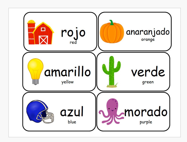 Color Fun preschool kindergarten Homeschool Teacher School spanish ...