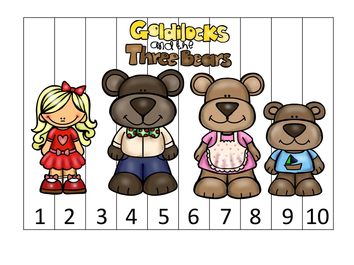 Goldilocks & Three Bears Learning Pack: Preschool Kindergarten (PDF) - Etsy
