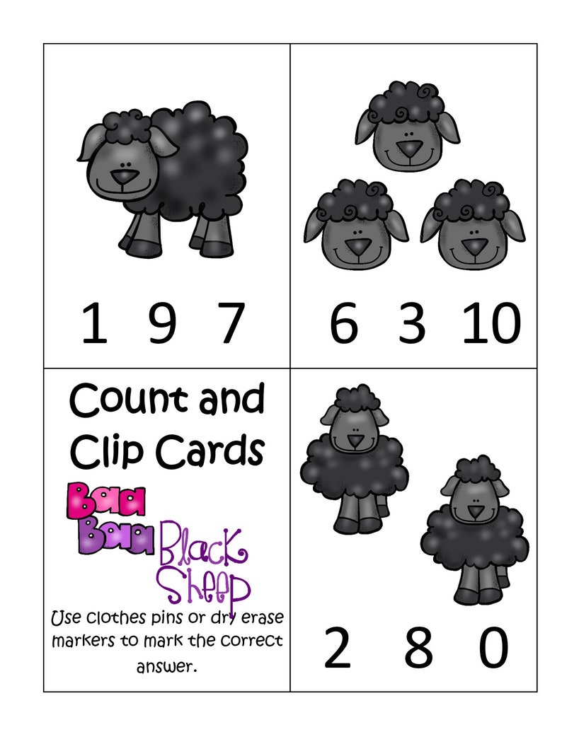 Baa Baa Black Sheep Learning Activities: Preschool Kindergarten (PDF ...