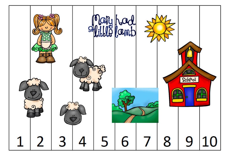Mary Had a Little Lamb: Preschool Learning Activities (digital Download ...