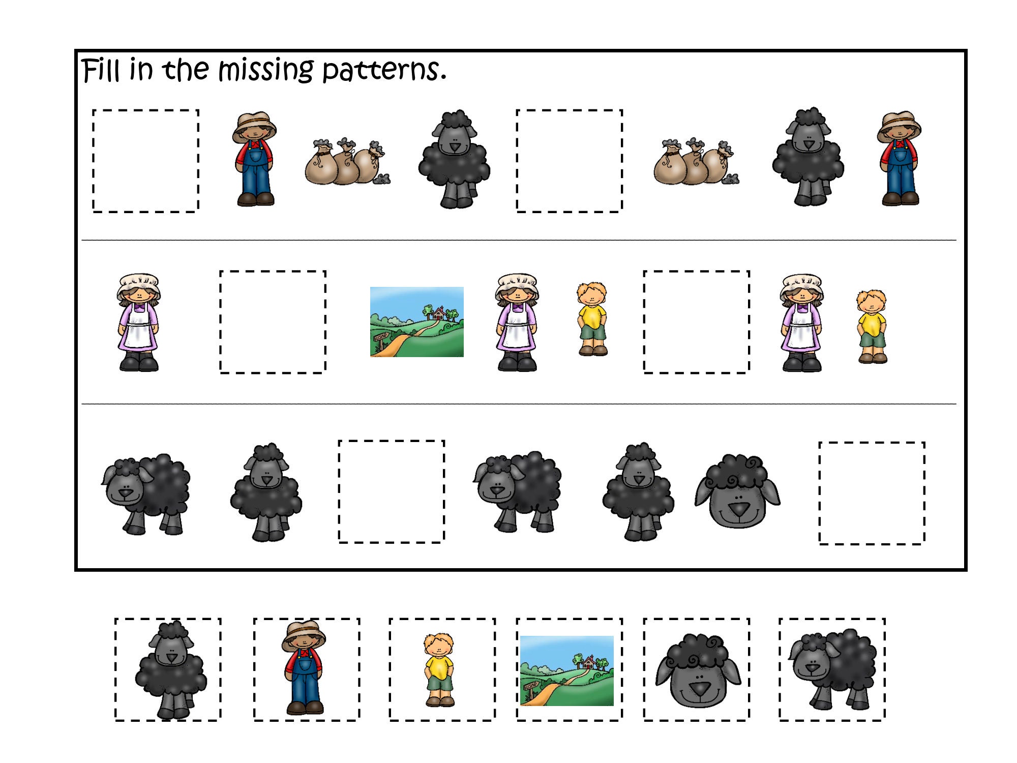 Baa Baa Black Sheep Learning Activities: Preschool Kindergarten (PDF ...