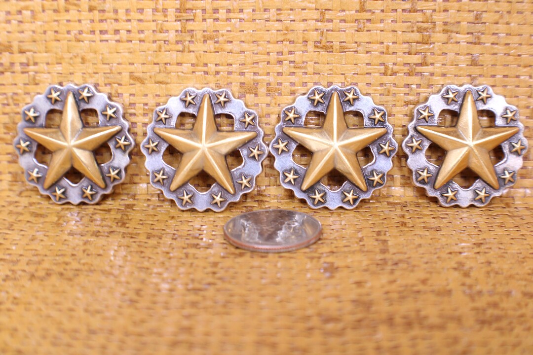 4-220 Star w/ Gold Stars Conchos 1 1/4 Screw Back - Etsy.de
