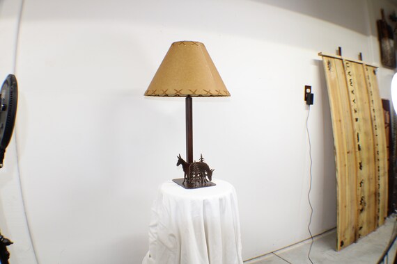Mule Donkey Lamp With Trees and 16 Oilcraft Laced Shade - Etsy