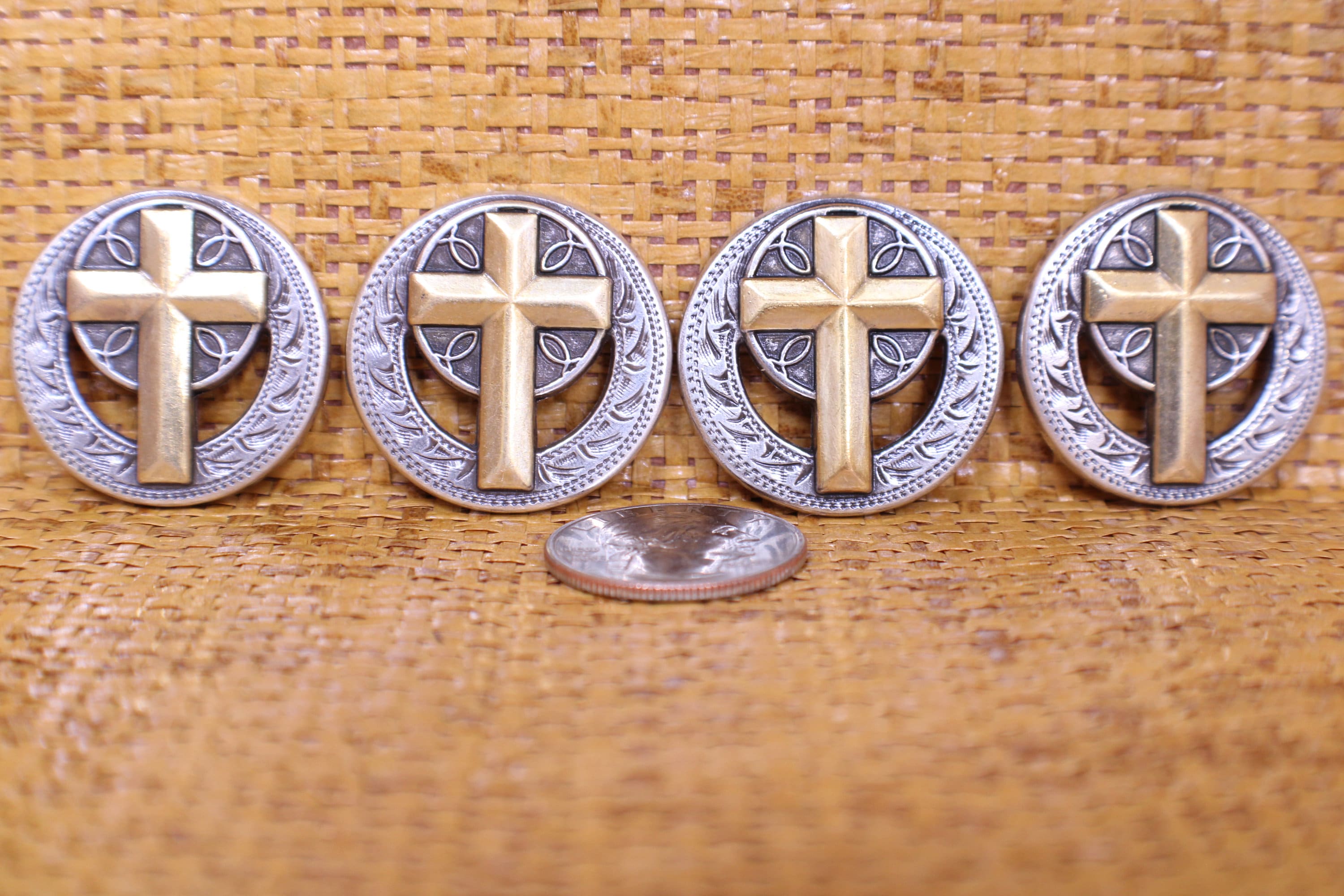 4-C308 Double Circle Cross Concho 1 1/4