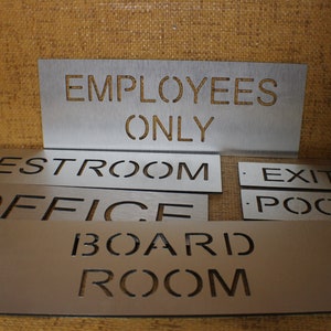 A Modern Office Sign 10 1/2" X 3 1/2" or Custom Brushed Stainless Look ...