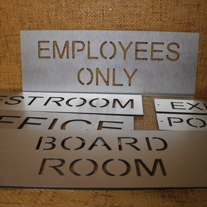 A Modern Office Sign 10 1/2" X 3 1/2" or Custom Brushed Stainless Look ...