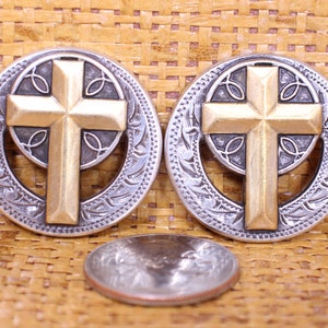 4-C308 Double Circle Cross Concho 1 1/4" Screw Back - Etsy
